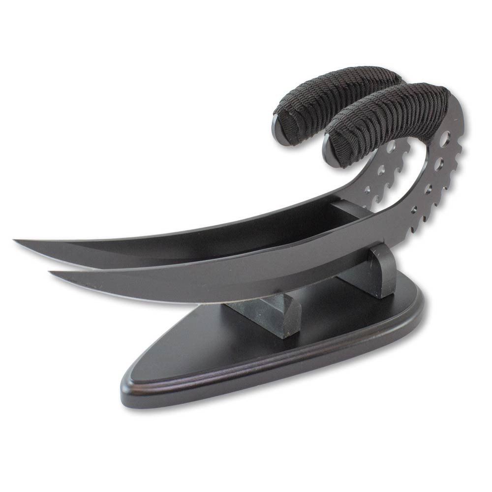 Black Mantis Claws - Dual Saber Claw Knives with Curved Fantasy Blades