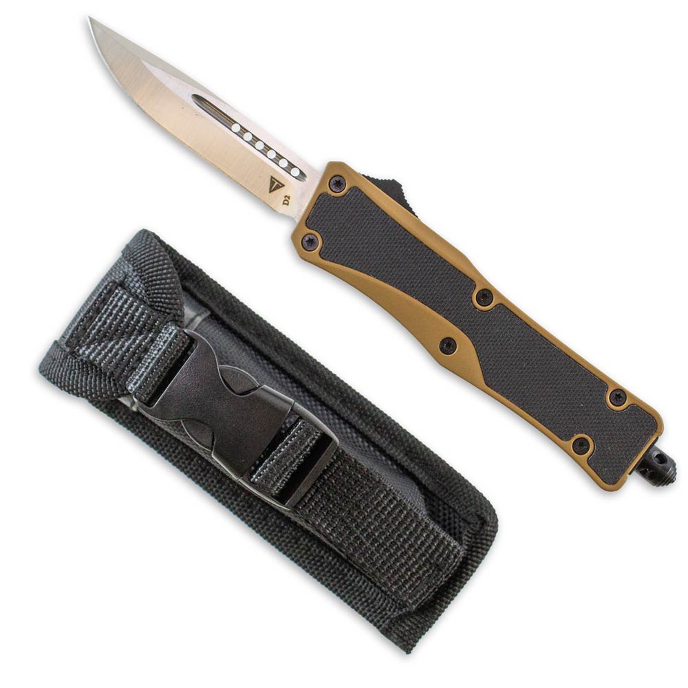 Desert Sand OTF Knife | Automatic D2 Steel EDC Self Defense Knife