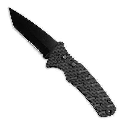 Stealth Tactical Switchblade - Tanto Tip Switchblades - Black Automatic ...