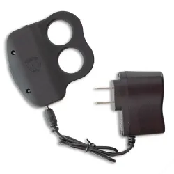 Black Double Knuckle Stun Gun | Compact Rechargeable Fist Stun Gun