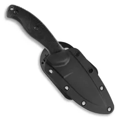 Combat Drop Point Knife - Thick Steel Blade with Swivel Sheath - Silver ...