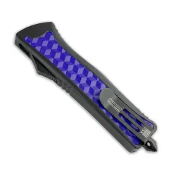 Purple Dagger OTF Knife - Unique Tactical Knife - Cubic Handle