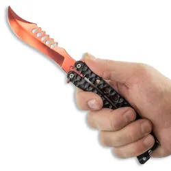 Red Curved Blade Balisong | Curved Blade Butterfly Knife for EDC