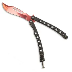 Red Curved Blade Balisong | Curved Blade Butterfly Knife for EDC